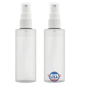 jnd plastic spray bottle fine mist 4 oz – refillable, reusable, portable sprayer, travel size, leak proof for household use, essential oil, cleaning solution and perfume (2 pack, 120 ml)…