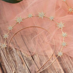 Halo Crown Stars Headband Star Crown Boho Wedding Bridal Prom Tiara