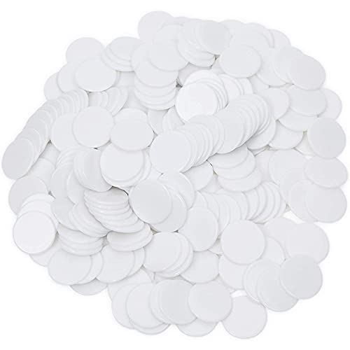 Okuna Outpost White Plastic Counting Chips for Math, Bingo, Poker (1 in, 250 Pieces)