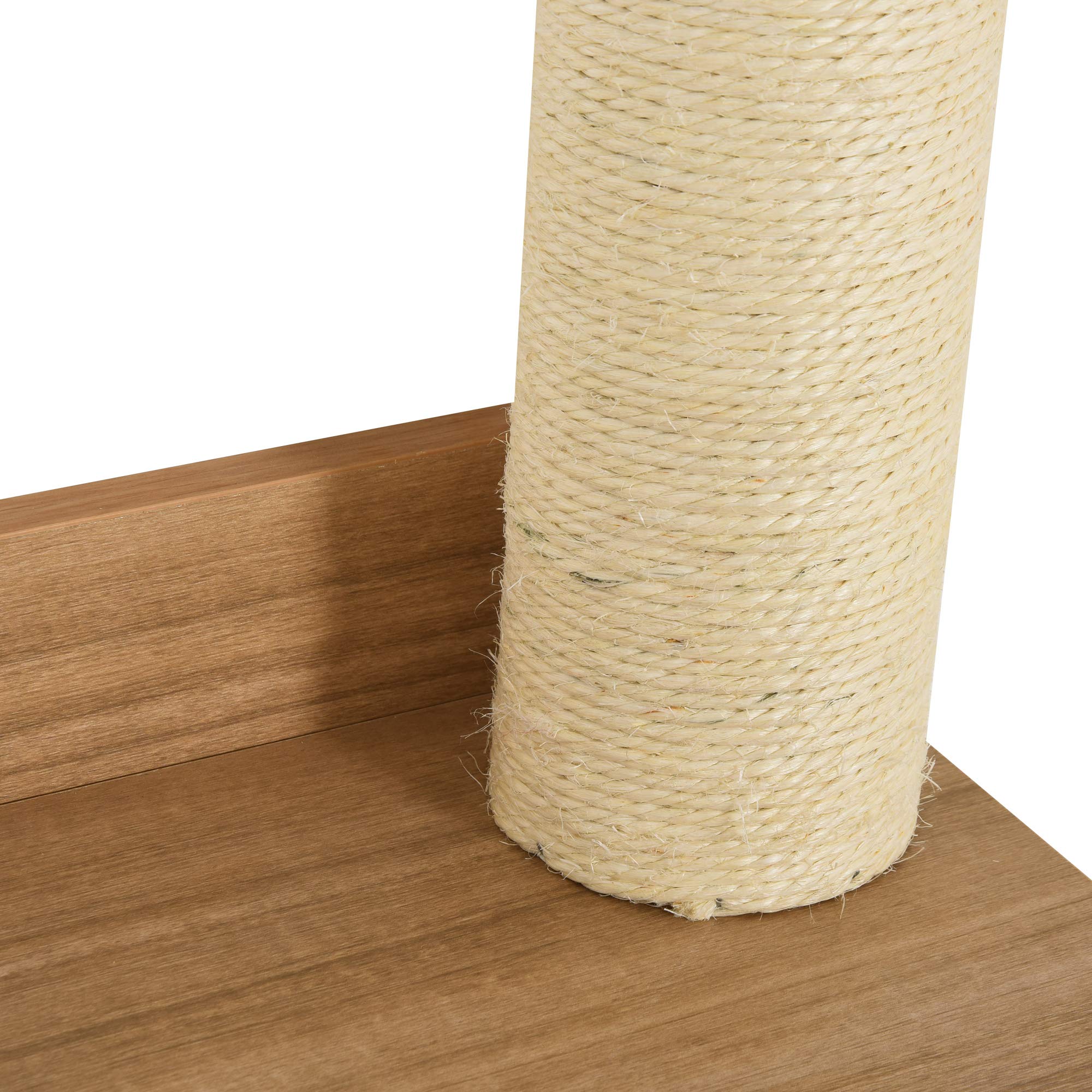 PawHut Wall-Mounted Multi-Level Cat Tree Activity Tower with Sisal-Covered Scratching Posts & an Interior Condo Area