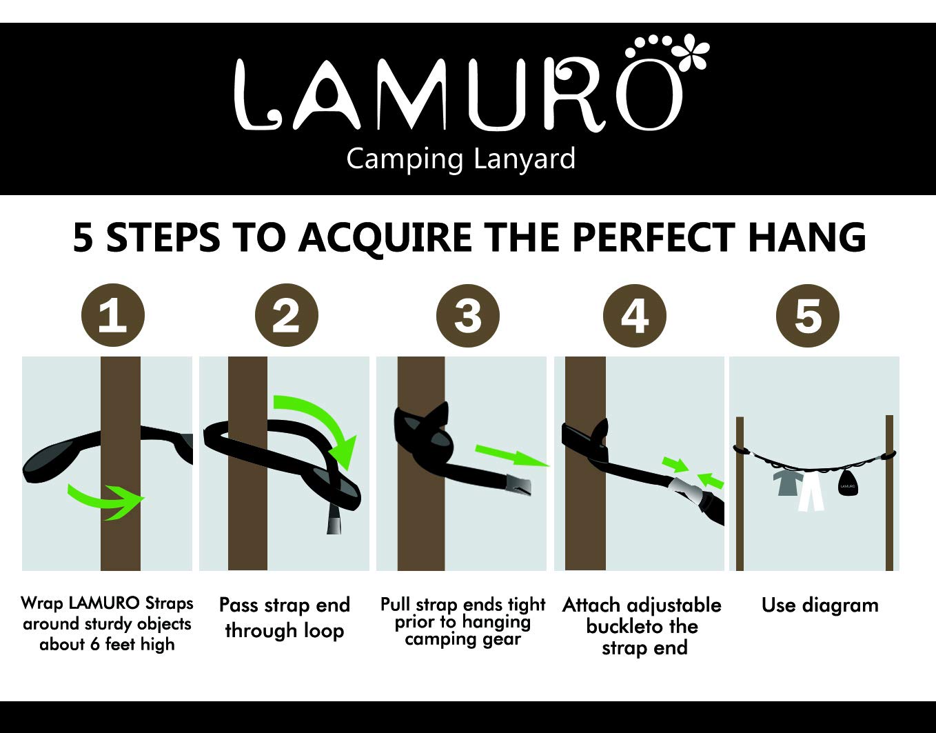 LAMURO Hanging Mesh Camping Organizer Storage Bag with Camping Storage Strap; Portable Mesh Caddy Shampoo Holder Organizer; 6 Pocket Storage Caddy Hanging Organizer and Storage Strap with 8 Hooks