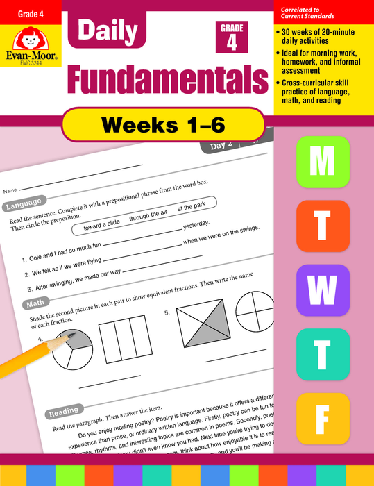 Daily Fundamentals Cross Curricular Bundle, Grade 4, Weeks 1-6