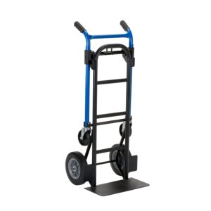 harper trucks quick change 4-in-1 convertible hand truck, dual handle, 10" solid rubber wheels