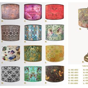 Royal Designs, Inc. Trendy Decorative Handmade Drum Shade, Made in USA, 14in, HBC-8073-14, Butterfly Garden