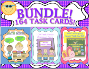 math task cards addition subtraction multiplication division word problems