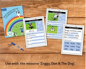 writing and comprehension practice: zoggy, dan and the dog (4-8 years)