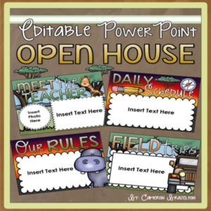 back to school open house presentation template jungle safari editable