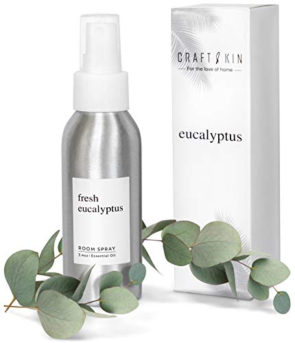 Craft & Kin Eucalyptus Room Spray, Fall Room Spray, Eucalyptus Essential Oil Spray, Eucalyptus Linen Spray for Pillows, Eucalyptus Spray Room, Holiday Room Spray, Christmas Room Spray 3.4 oz