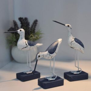 EXCEART 3pcs Wooden Seagull Figurine Nautical Decorations Ornaments Mediterranean Style Coastal Beach Room Garden Decoration for Bedroom Living Room