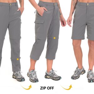 Little Donkey Andy Women's Stretch Convertible Pants, Zip-Off Quick-Dry Hiking Pants Gray Size XL