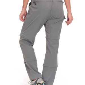 Little Donkey Andy Women's Stretch Convertible Pants, Zip-Off Quick-Dry Hiking Pants Gray Size XL