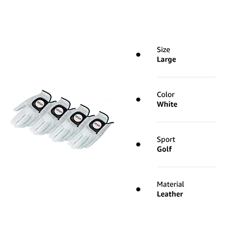 Kirkland Signature Golf Gloves Premium Cabretta Leather, Large (4 Count)