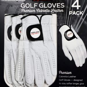 Kirkland Signature Golf Gloves Premium Cabretta Leather, Large (4 Count)