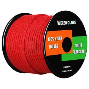 700lb paracord/parachute cord - type iii 7 strand nylon core and shell paracord spool