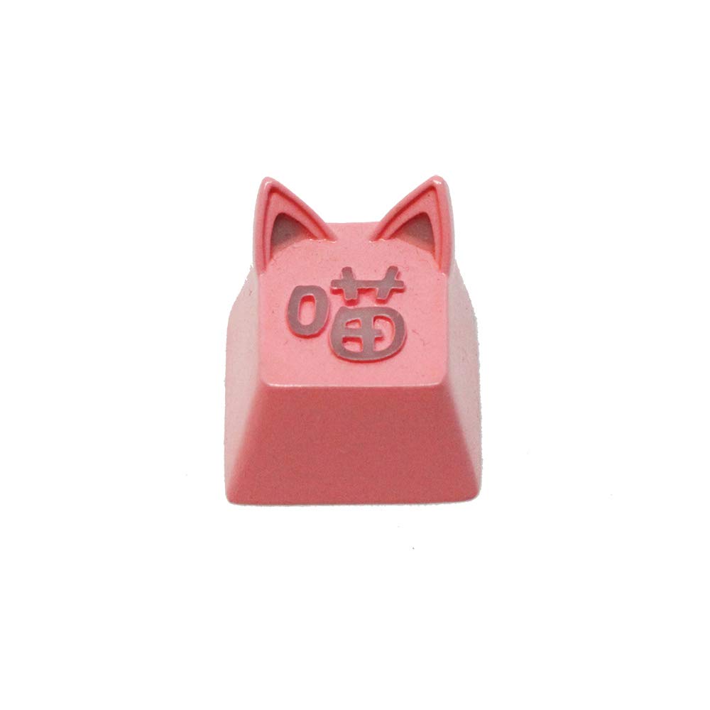 HFSECURITY Cute Cat Ears Design Backlit Keycaps for Cherry Mx Switch Mechanical Gaming Keyboard Use 3D Resin Pink Keycaps