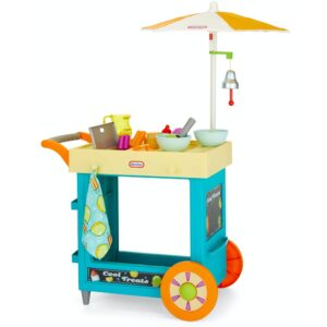 little tikes 2-in-1 lemonade and ice cream stand with 25 accessories and chalkboard for kids ages 2 plus