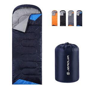 sleeping bags for adults backpacking lightweight waterproof- cold weather sleeping bag for girls boys mens for warm camping hiking outdoor travel hunting with compression bags（navy blue）