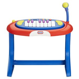 little tikes sing-a-long piano musical station keyboard with working microphone for kids ages 3-5 years old