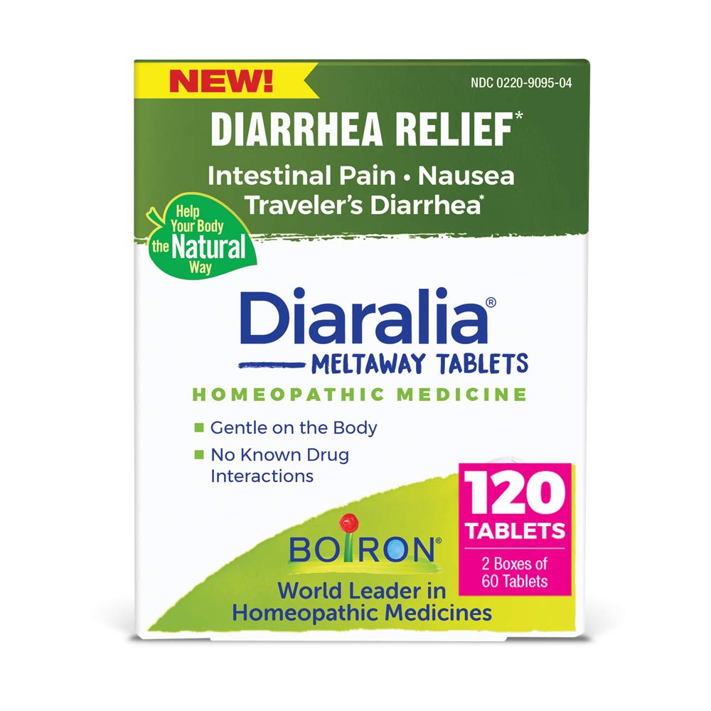 Boiron Diaralia Tablets for Diarrhea Relief, Gas, Bloating, Intestinal Pain, and Travler's Diarrhea - 120 Count (Pack of 1)