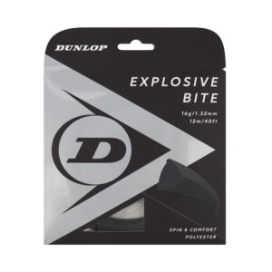 dunlop sports explosive bite tennis string, black, 16g, 1 set