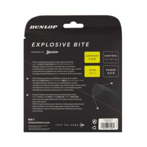 Dunlop Sports Explosive Bite Tennis String, Black, 16g, 1 Set