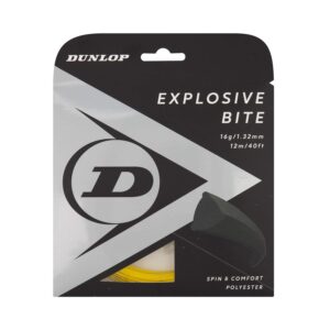 dunlop sports explosive bite tennis string, yellow, 16g, 1 set