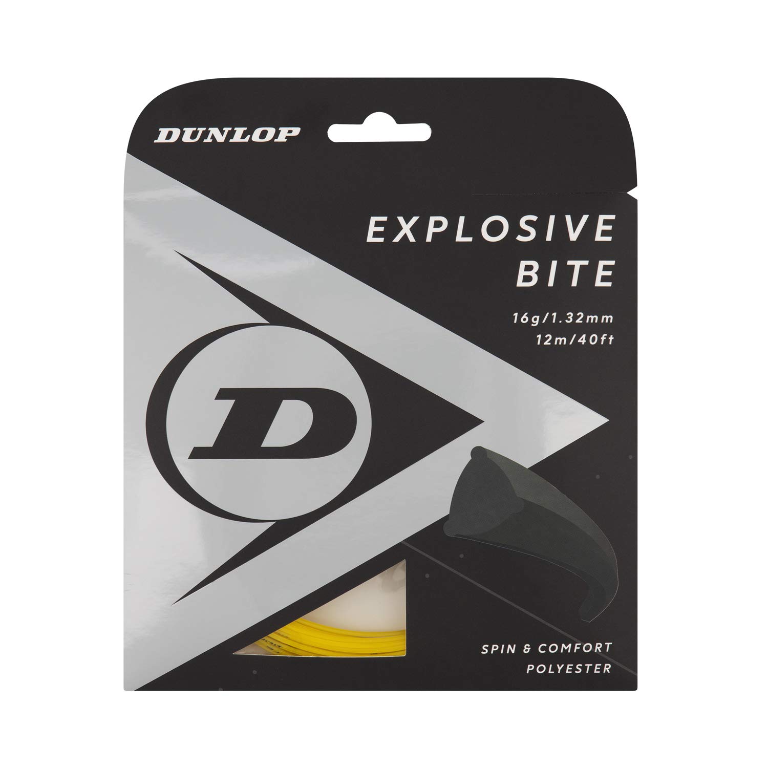 Dunlop Sports Explosive Bite Tennis String, Yellow, 16g, 1 Set