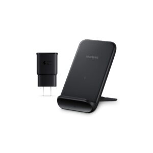 samsung electronics wireless charger convertible qi certified (pad/stand), for galaxy buds, galaxy phones, and apple iphone devices - us version - black (us version)