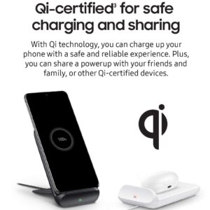 SAMSUNG Electronics Wireless Charger Convertible Qi Certified (Pad/Stand), for Galaxy Buds, Galaxy Phones, and Apple iPhone Devices - US Version - Black (US Version)