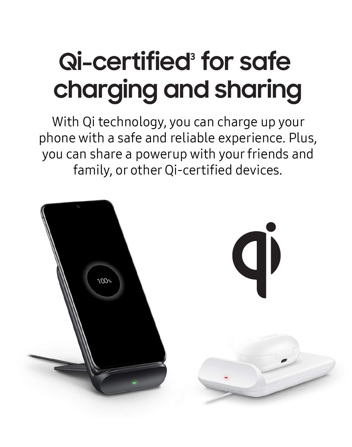 SAMSUNG Electronics Wireless Charger Convertible Qi Certified (Pad/Stand), for Galaxy Buds, Galaxy Phones, and Apple iPhone Devices - US Version - Black (US Version)