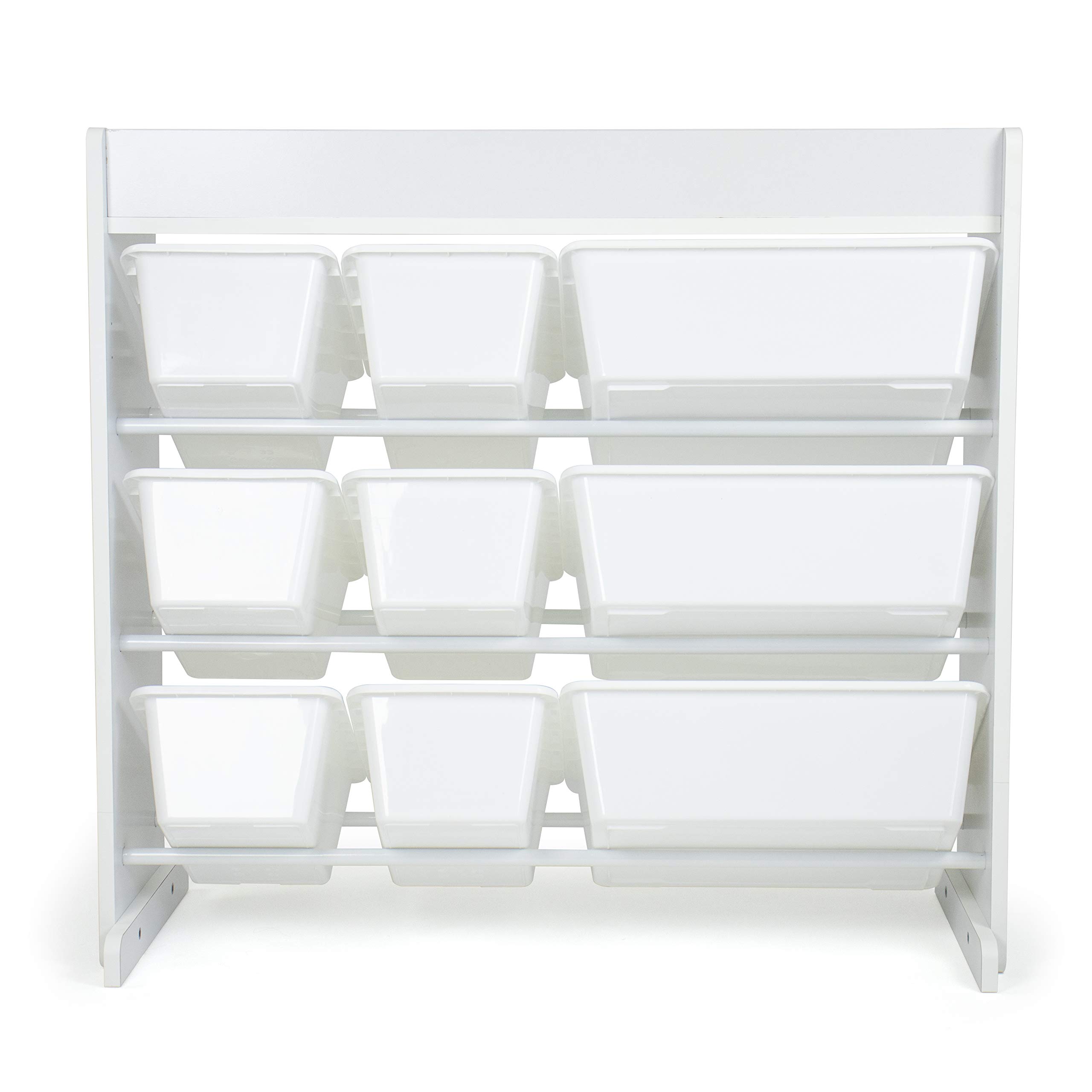 Humble Crew Toy Storage Organizer with Shelf and 9 Storage Bins, White