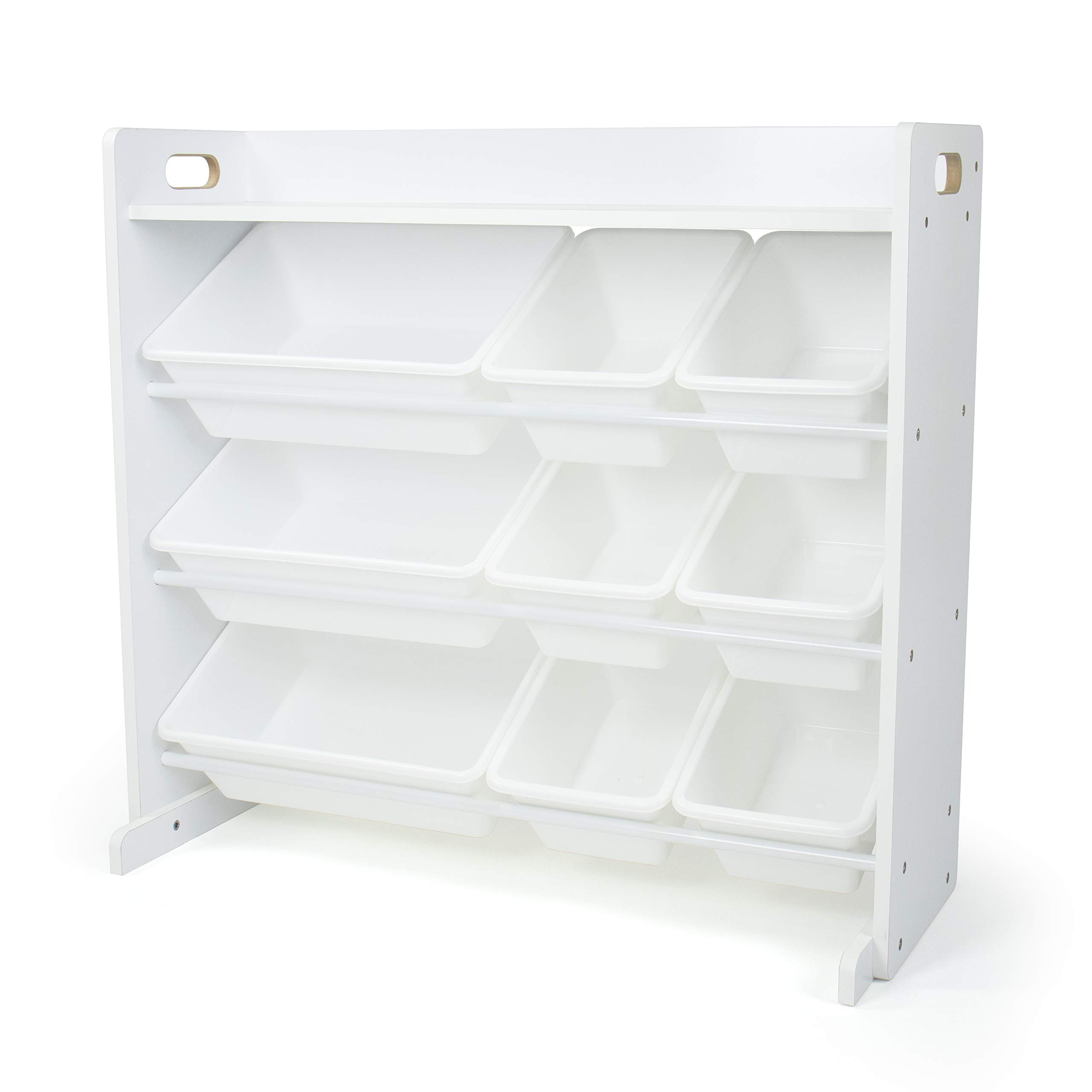 Humble Crew Toy Storage Organizer with Shelf and 9 Storage Bins, White