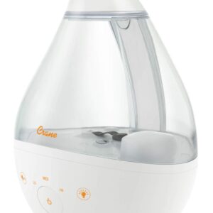 Crane Ultrasonic Humidifiers for Bedroom and Office, 1 Gallon 4-in-1 Cool Mist Air Humidifier for Large Room and Home, Humidifier Filters Optional, Clear & White