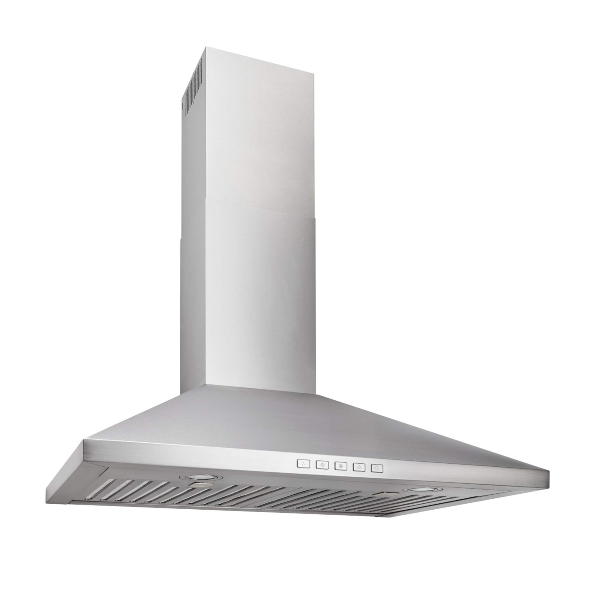 Broan-NuTone BWP2244SS 24-inch Wall-Mount Convertible Chimney-Style Pyramidal Range Hood with 3-Speed Exhaust Fan and Light, Stainless Steel