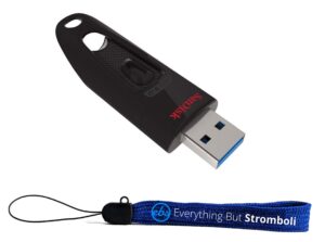 sandisk ultra 512gb usb 3.0 flash drive high speed pendrive 512 gb memory storage (sdcz48-512g-u46) bundle with (1) everything but stromboli lanyard