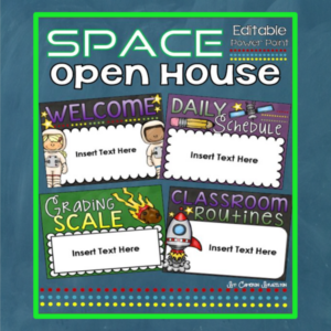 back to school open house presentation template outer space editable