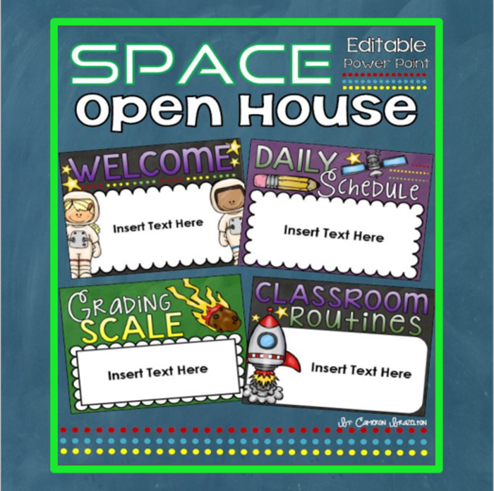 Back to School Open House Presentation Template Outer Space Editable