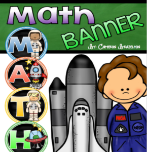 math banner poster outer space theme