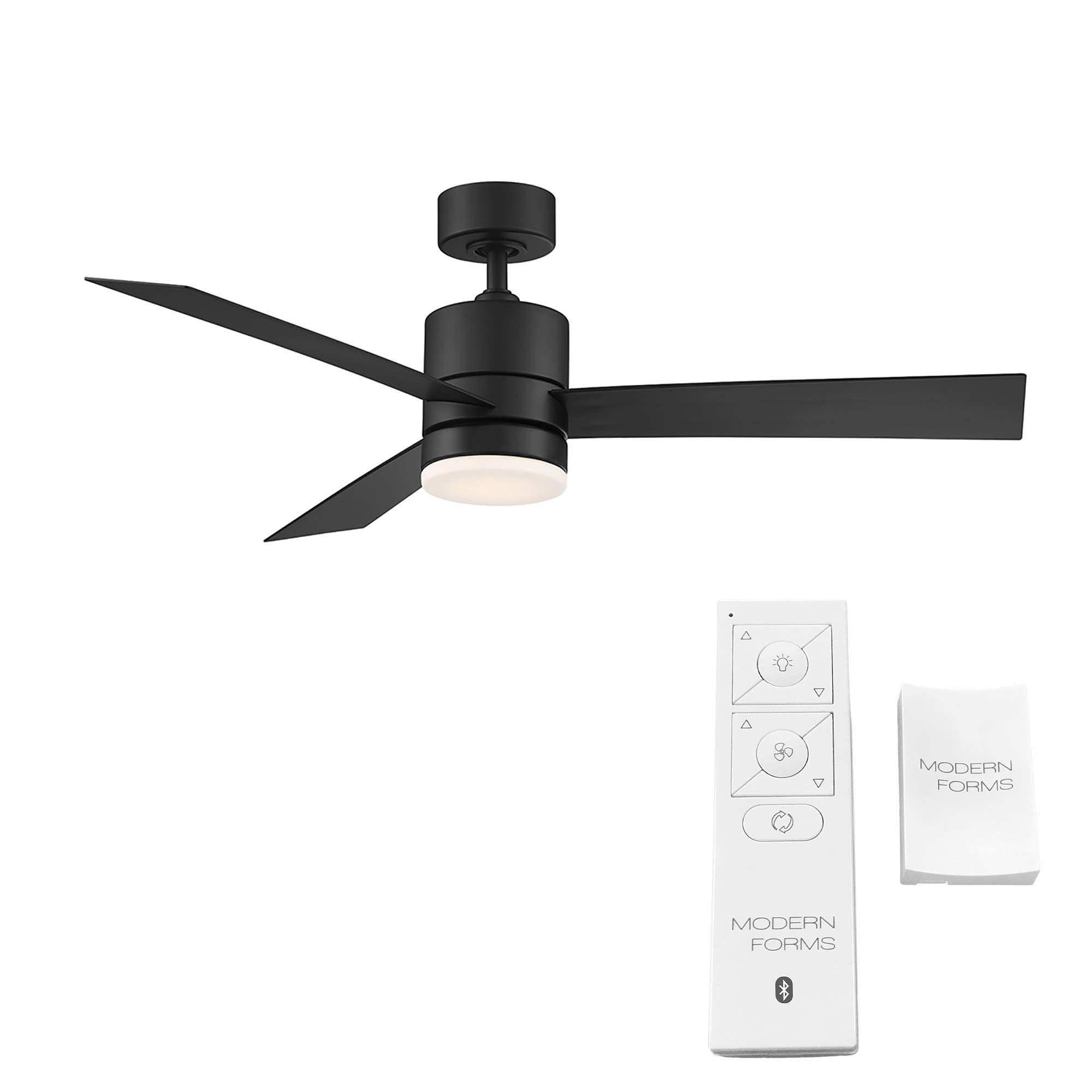 Axis Smart Indoor and Outdoor 3-Blade Ceiling Fan 52in Matte Black with 3000K LED Light Kit and Remote Control works with Alexa, Google Assistant, Samsung Things, and iOS or Android App