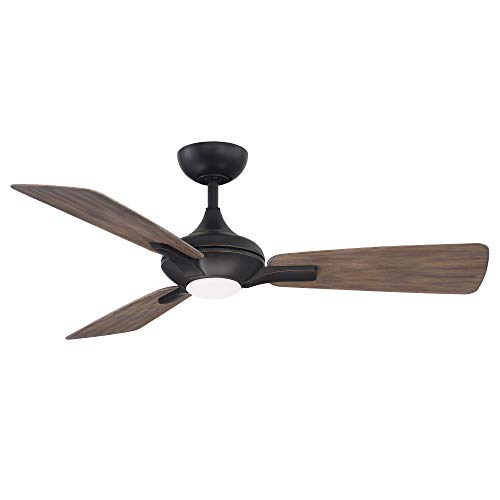 Mykonos Smart Indoor and Outdoor 3-Blade Ceiling Fan 52in Oil Rubbed Bronze Barn Wood with 3000K LED Light Kit and Remote Control works with Alexa, Google Assistant, Samsung Things, and iOS or Android App