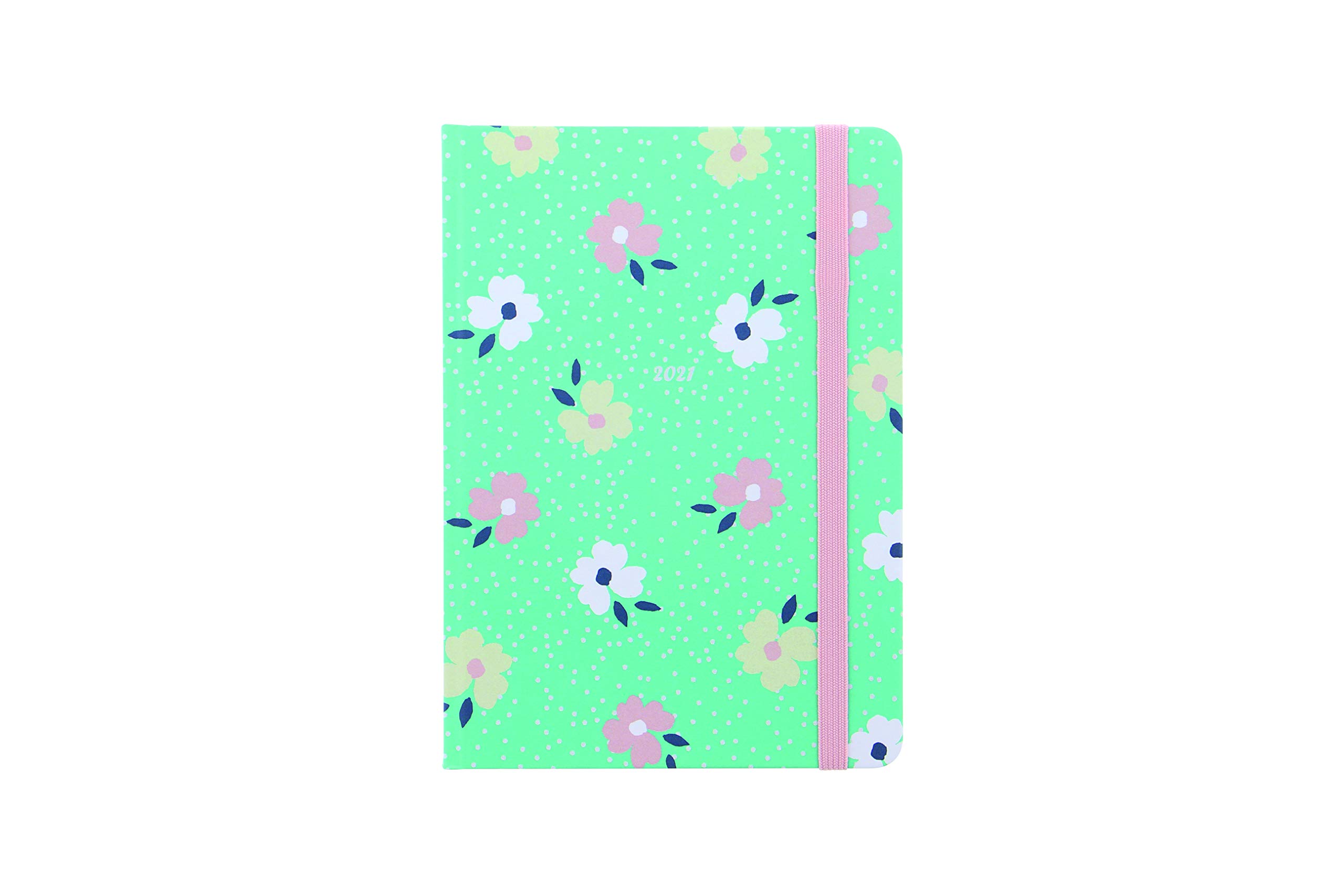 Letts Floral A6 Day to Page with appointments 2021 Diary - Green