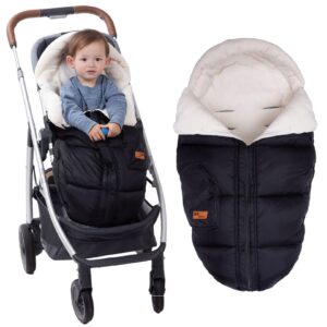 kz dotnz stroller footmuff, stroller cover for winter, front panel removeable stroller sleeping bag, adjustable length baby stroller blanket winter with soft hood, fleece lined stroller warmer cover