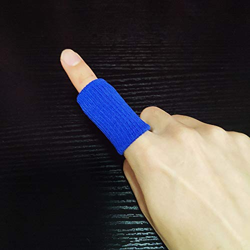 20 PCS Finger Sleeves Protectors, Sport Finger Sleeves Finger Splints Thumb Finger Brace Support Elastic Thumb Sleeves for Relieving Pain Arthritis Trigger Finger(Blue Black)