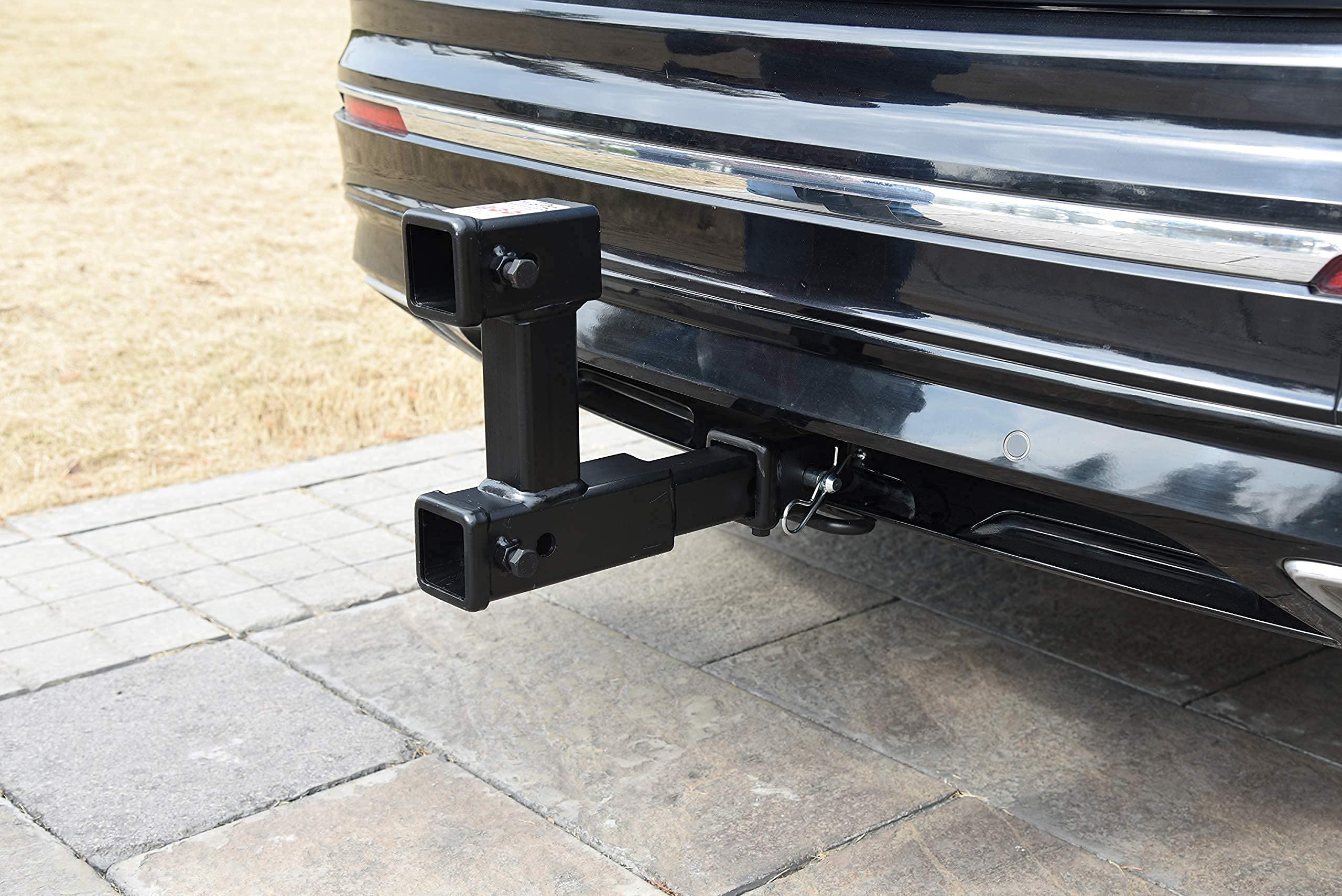 TOPTOW 64131HP Dual Hitch Extender, Fits for 2 inch Trailer Receivers, Extension to 10 inch Max. Length & 7-1/2" Riser or Drop