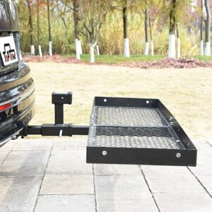 TOPTOW 64131HP Dual Hitch Extender, Fits for 2 inch Trailer Receivers, Extension to 10 inch Max. Length & 7-1/2" Riser or Drop