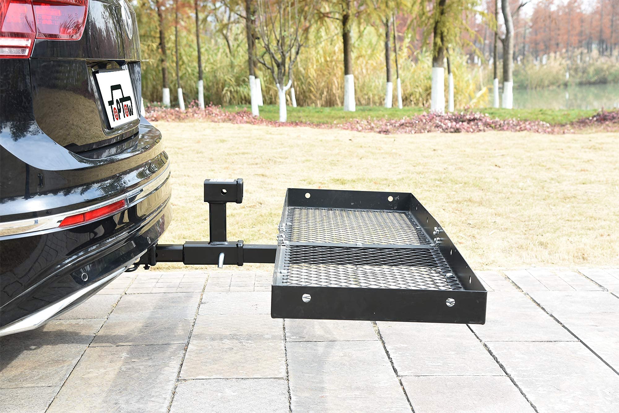 TOPTOW 64131HP Dual Hitch Extender, Fits for 2 inch Trailer Receivers, Extension to 10 inch Max. Length & 7-1/2" Riser or Drop