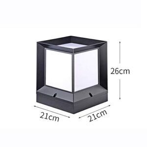 XXINY Square Column Headlights Outdoor Garden Landscape Wall Lights Home Gate Column Headlights Retro Industrial Post Porch Patio Pillar Lamp Street Lantern Table Light Stigma Floor Lamp (Size : M)