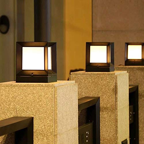 XXINY Square Column Headlights Outdoor Garden Landscape Wall Lights Home Gate Column Headlights Retro Industrial Post Porch Patio Pillar Lamp Street Lantern Table Light Stigma Floor Lamp (Size : M)