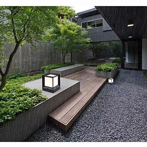 XXINY Square Column Headlights Outdoor Garden Landscape Wall Lights Home Gate Column Headlights Retro Industrial Post Porch Patio Pillar Lamp Street Lantern Table Light Stigma Floor Lamp (Size : M)