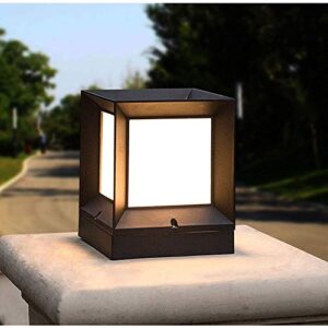 XXINY Square Column Headlights Outdoor Garden Landscape Wall Lights Home Gate Column Headlights Retro Industrial Post Porch Patio Pillar Lamp Street Lantern Table Light Stigma Floor Lamp (Size : M)